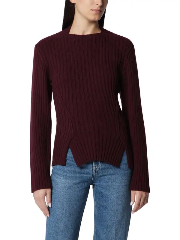 Victoria Beckham Ribbed High Neck Wool And Cashmere Blend Sweater - Black