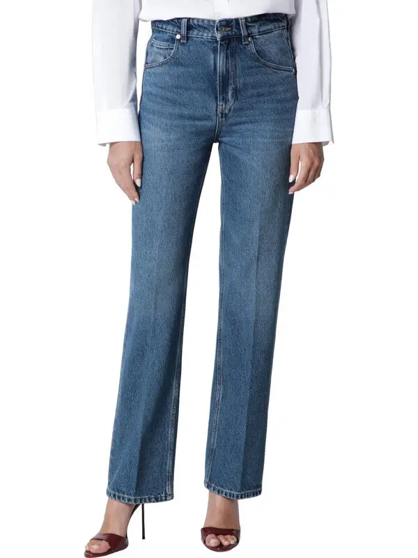 Victoria Beckham Julia Jeans In Cotton Denim - Blue