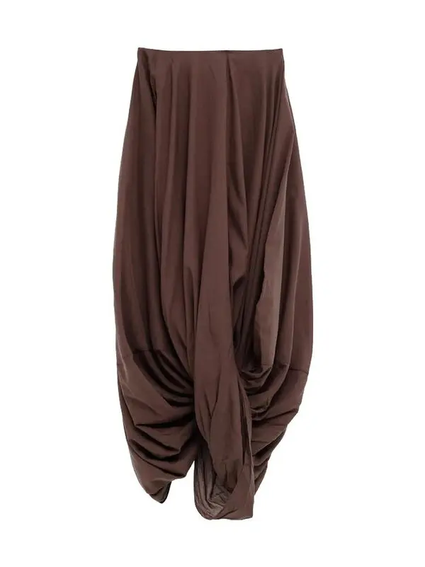 TOTEME Asymmetric Draped Skirt - Brown
