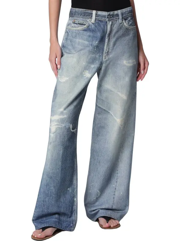 Our Legacy Full Cut Digital Denim Print Jeans - Blue