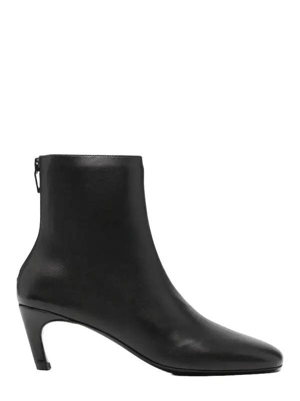 TOTEME Leather Ankle Boots - Black