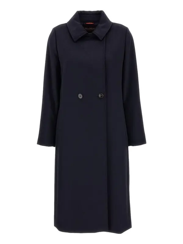 Max Mara Double Breasted Coat - Blue