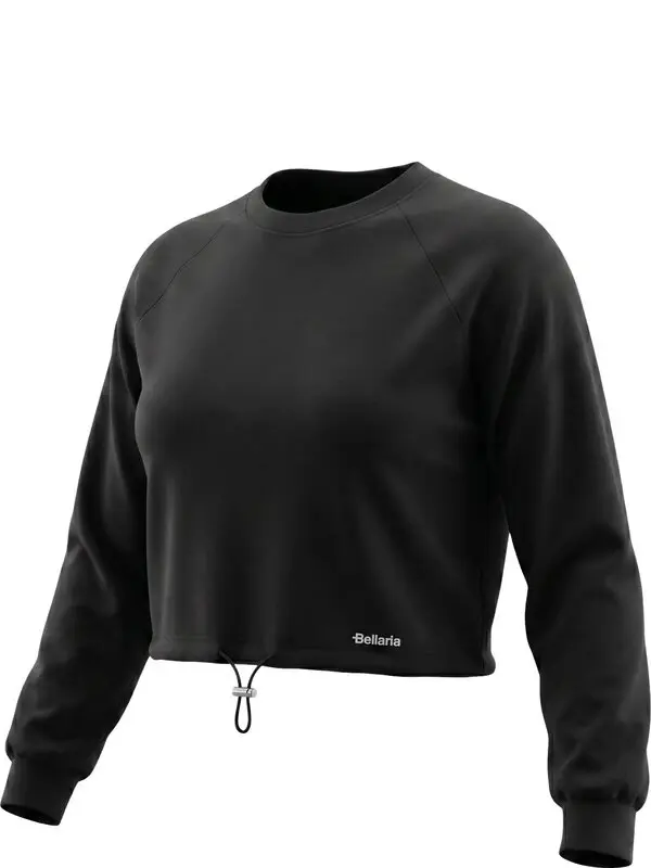 BELLARIA Essential Cropped Crewneck Sweatshirt - Black