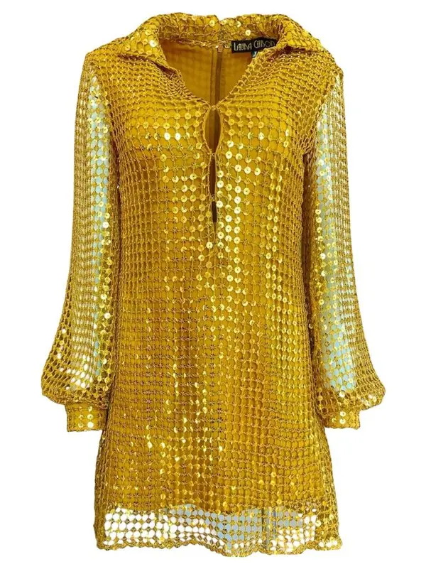 LAURA CITRON Sequined Mini Dress - Gold