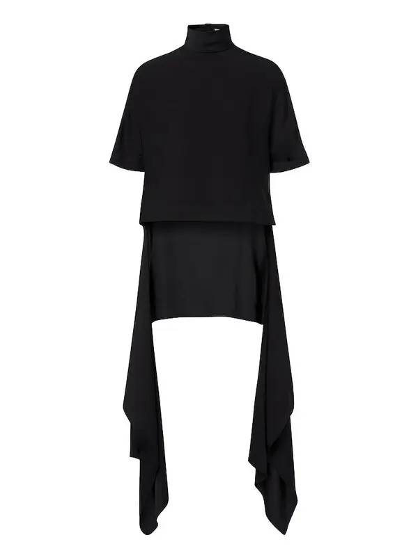 Alaïa Asymmetrical High Neck Top - Black