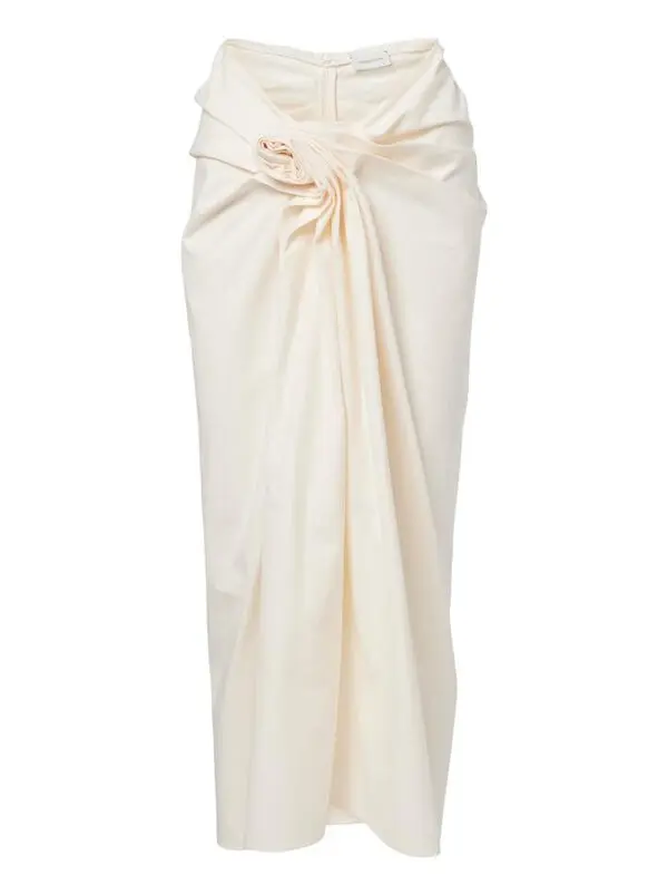 Magda Butrym Draped Cotton Maxi Skirt - Beige