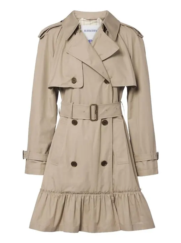Burberry Cotton Gabardine Trench Coat - Beige