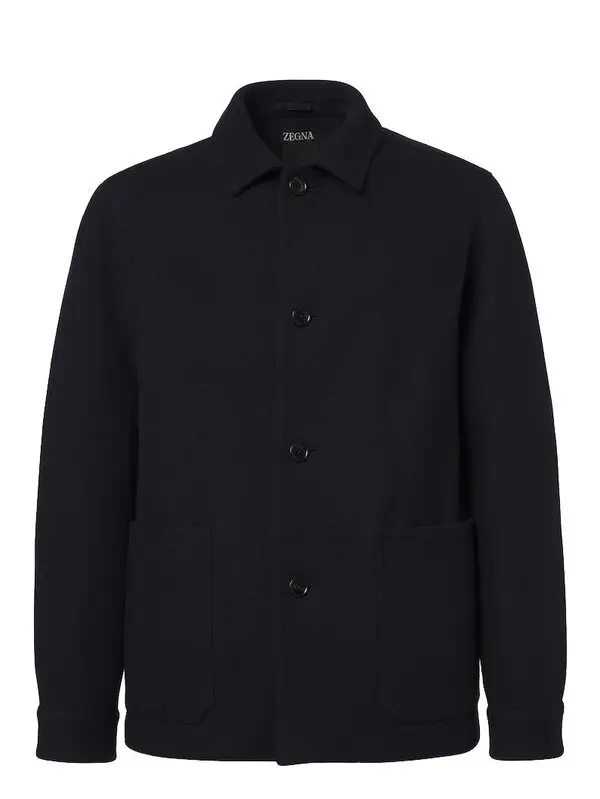 Zegna Cashmere And Wool Blouson Jacket - Blue