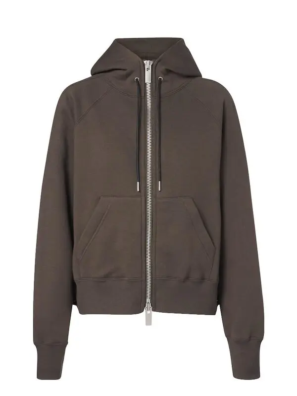 Sacai Cotton Jersey Zip-up Hoodie - Green