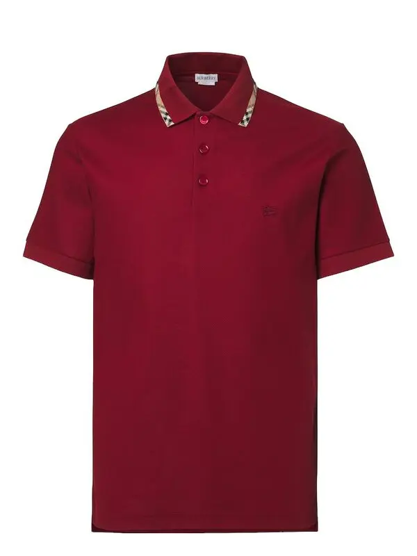Burberry Check Cotton Piqu� Polo Shirt - Red