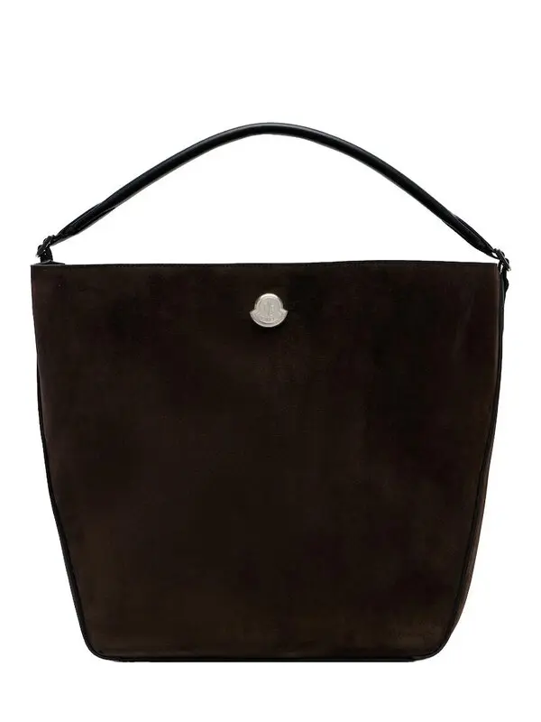 Moncler Carlo Suede Shoulder Bag - Brown