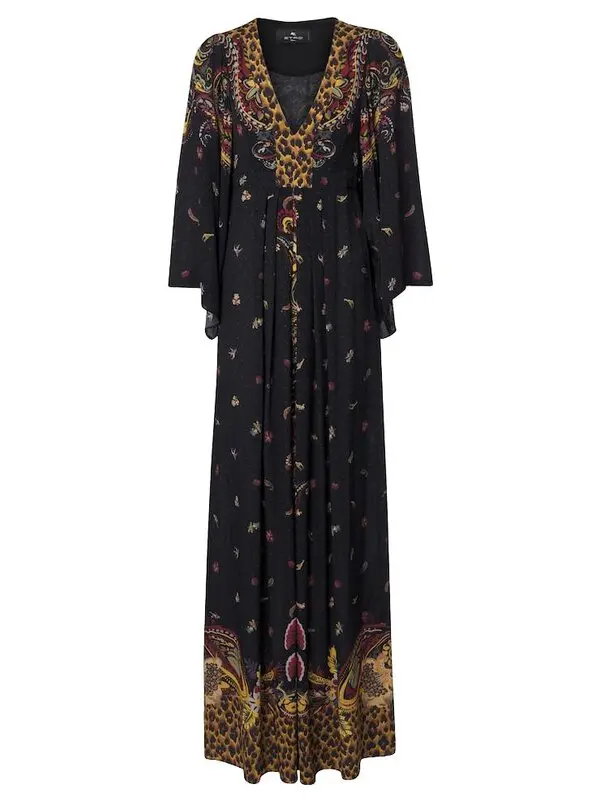 Etro Printed Maxi Dress - Black