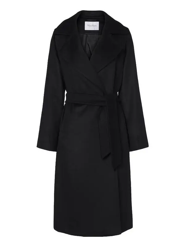 Max Mara Wool Wrap Coat - Black
