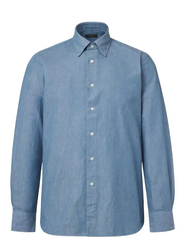 SLOWEAR Cotton Chambray Shirt - Blue