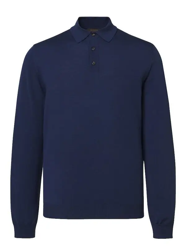 SLOWEAR Wool-blend Polo Sweater - Blue