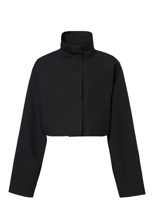 Alaïa Cropped Cotton And Silk Jacket - Black