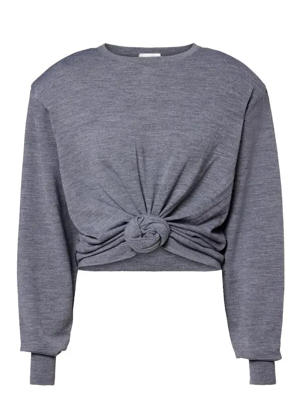 Magda Butrym Wool Sweater With Knot Detail - Grey