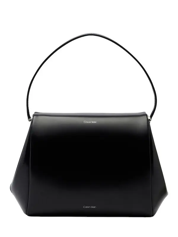 Calvin Klein Small Leather Shoulder Bag - Black