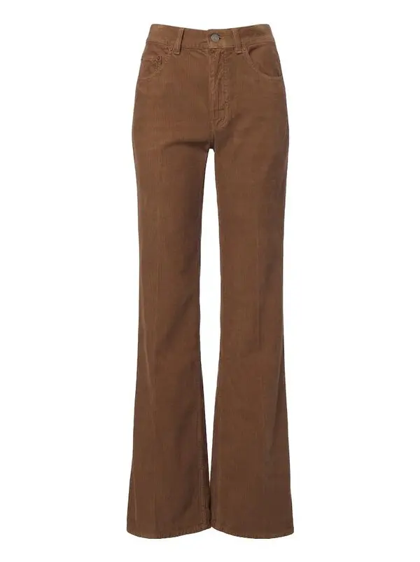 Saint Laurent 70s Cotton Corduroy Flared Pants - Brown