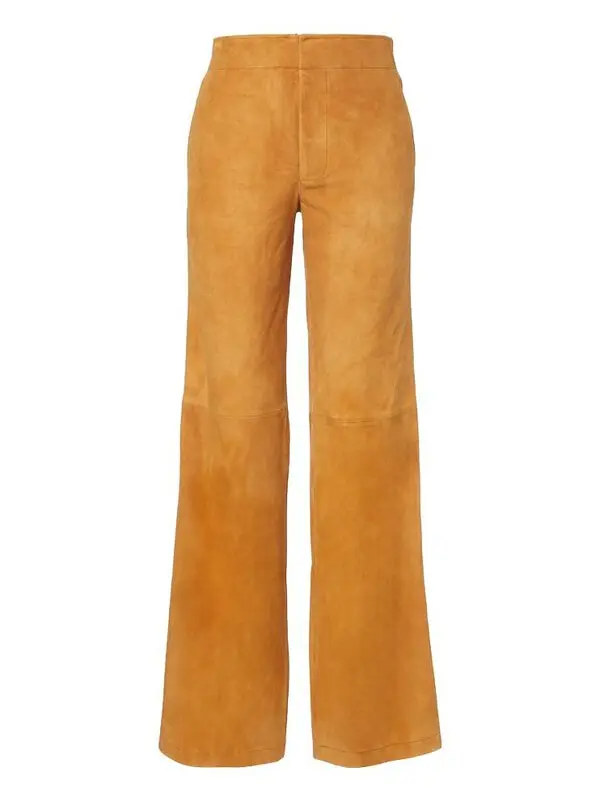 Ulla Johnson Freja Suede Flared Pants - Brown