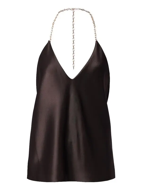 Sportmax Satin Halterneck Top - Brown
