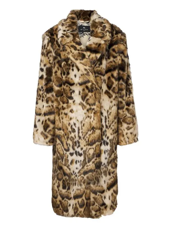 Etro Leopard-print Faux Fur Coat - Multicoloured