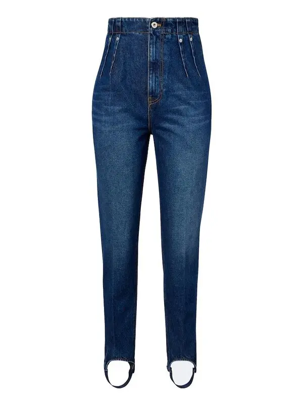 MUGLER Slim Fit Jeans With Elasticated Ankle Cuffs - Blue