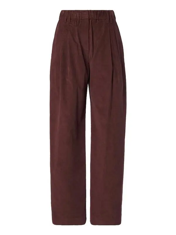 Brunello Cucinelli Monili Corduroy Wide-leg Pants - Brown
