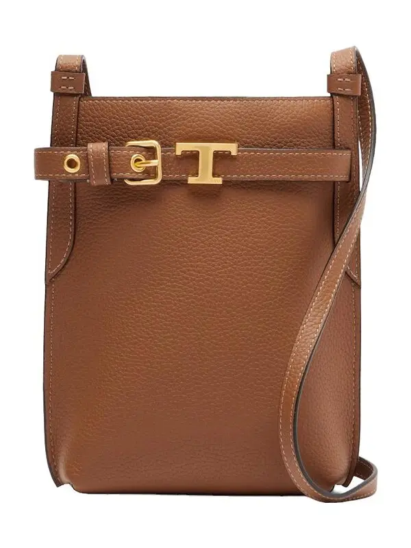 TOD'S Timeless Leather Phone Pouch - Brown