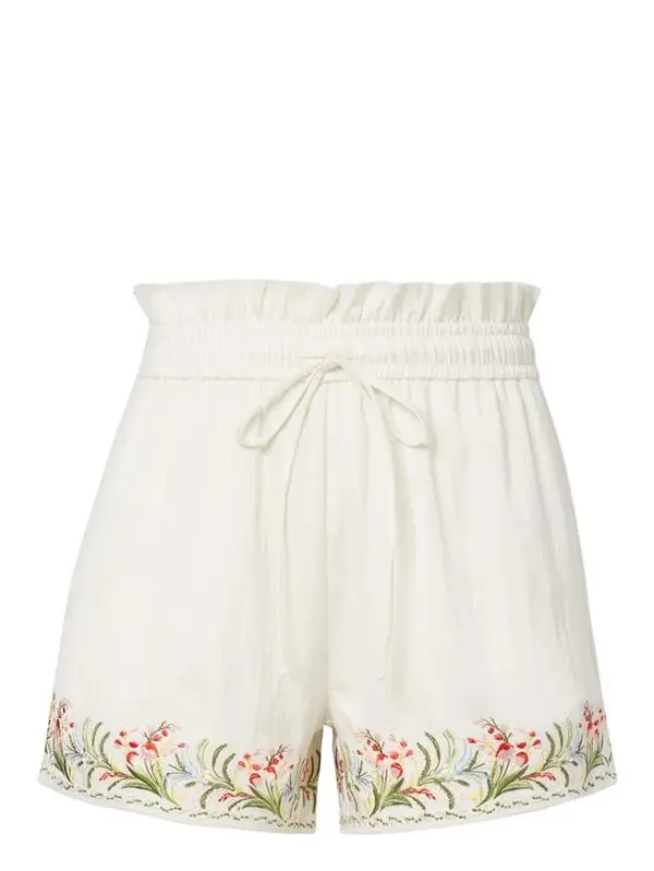 XU ZHI Embroidered Shorts - White