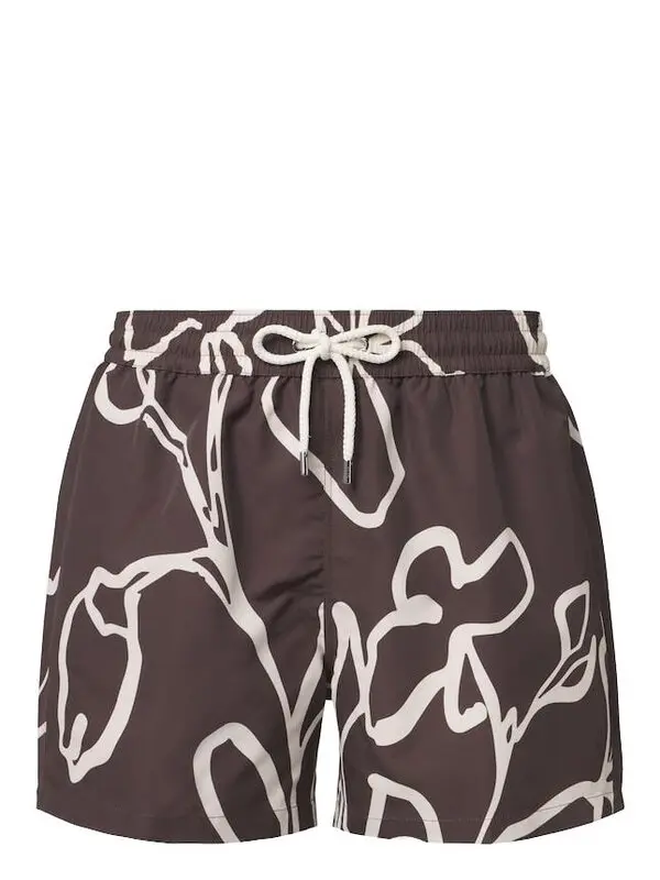 Frescobol Carioca Rio Printed Swim Trunks - Brown