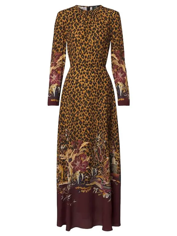 Etro Leopard-print Maxi Dress - Brown