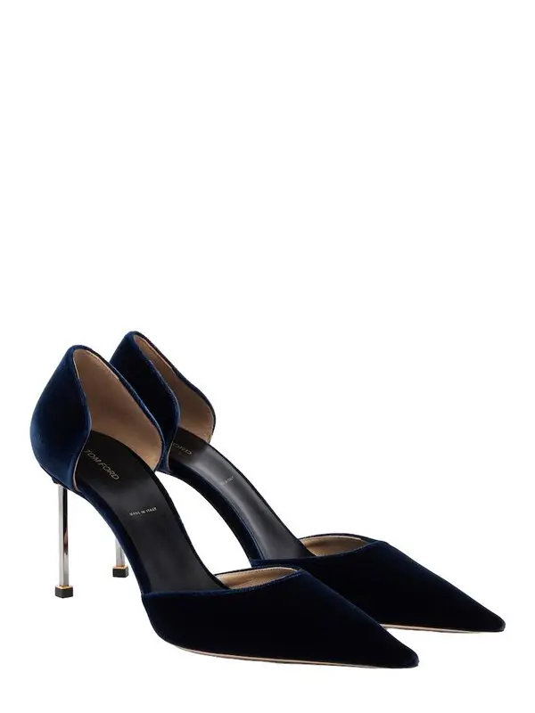 TOM FORD Velvet Pointed Toe Pumps - Blue