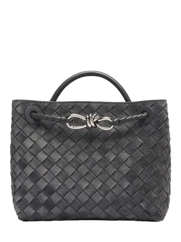 Bottega Veneta Andiamo Suede Top-handle Bag - Grey