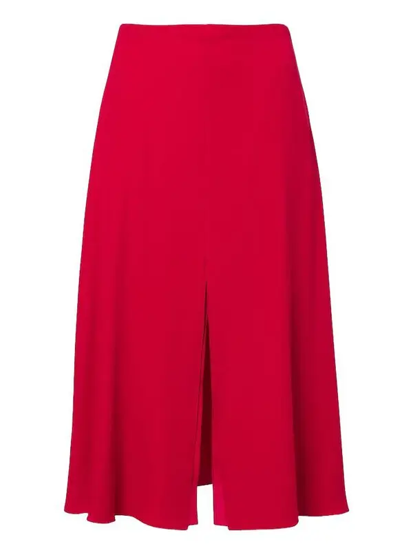 Valentino Garavani Silk Georgette Midi Skirt - Red