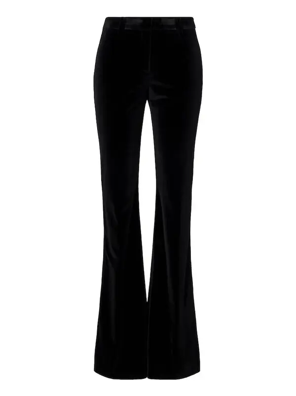 Etro Cotton Velvet Flared Pants - Black
