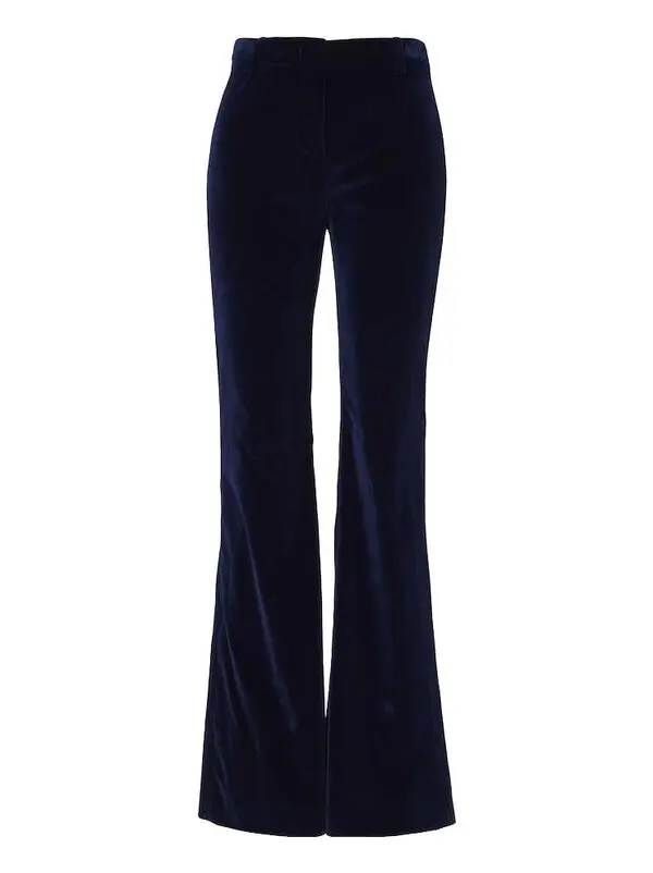 Etro Cotton Velvet Flared Pants - Blue