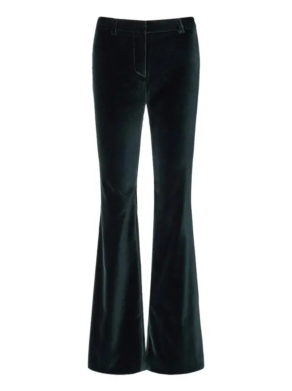 Etro Cotton Velvet Flared Trousers - Green