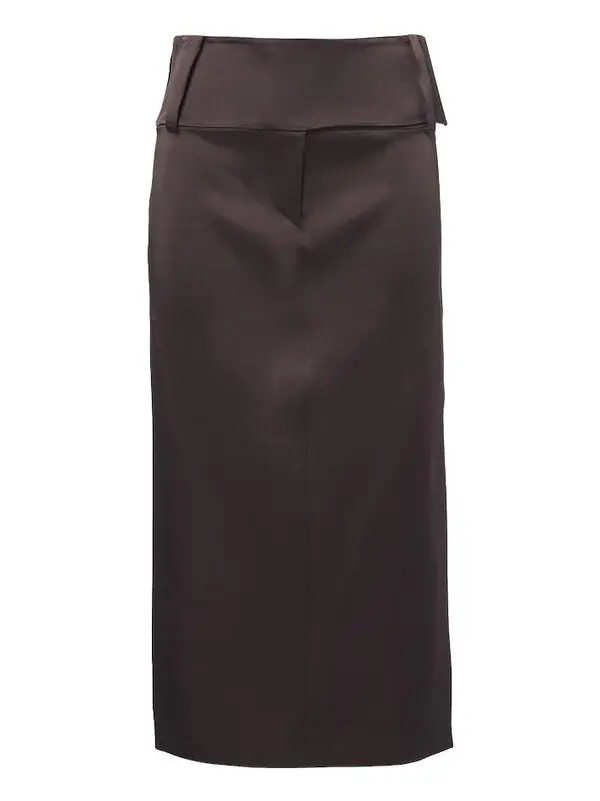 Sportmax Satin Midi Skirt - Brown