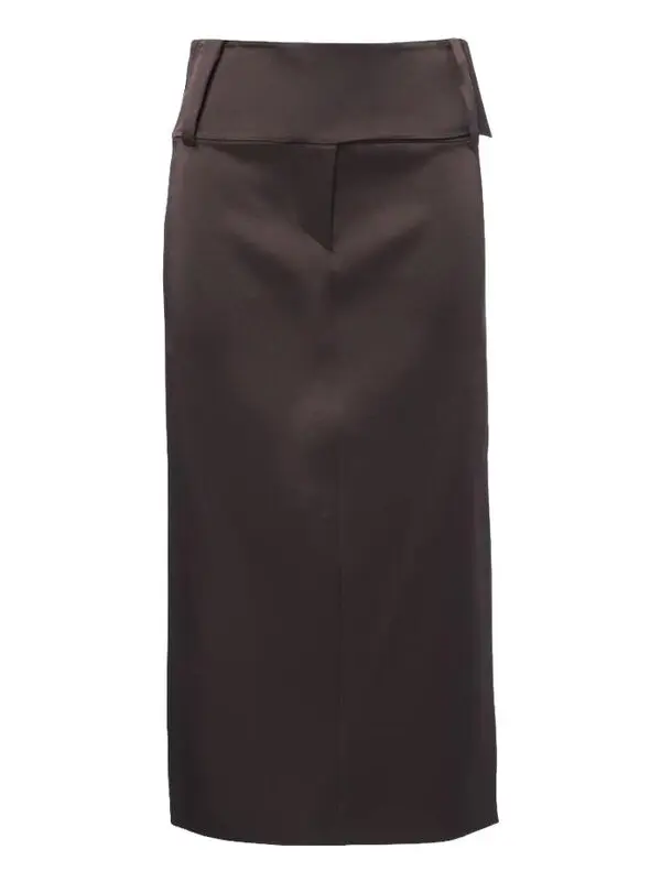 Sportmax Satin Midi Skirt - Brown