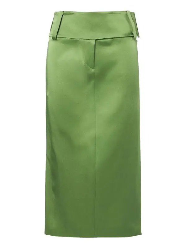 Sportmax Satin Midi Skirt - Green