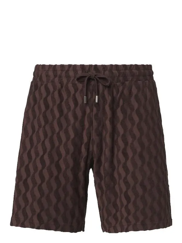 Frescobol Carioca Terry-trimmed Cotton-blend Shorts - Brown