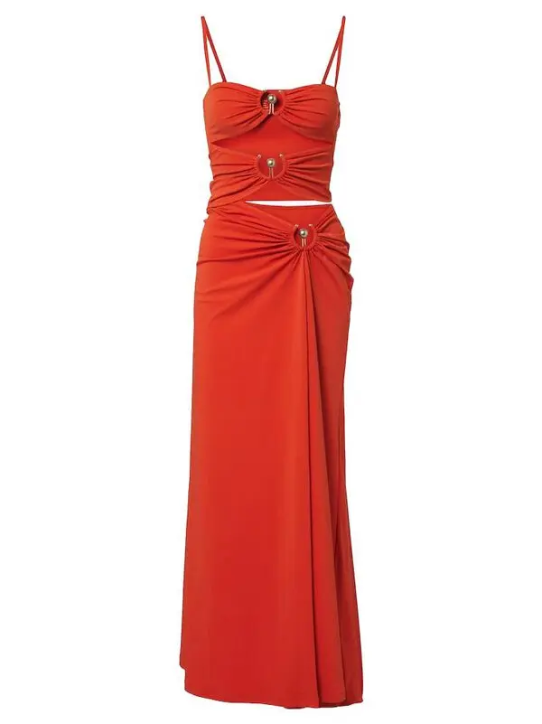 Christopher Esber Orbit Gather Cutout Maxi Dress - Red