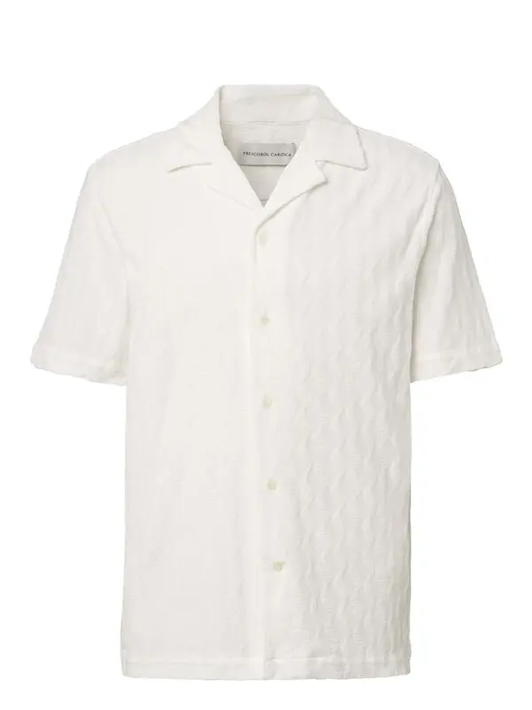 Frescobol Carioca Terry-trimmed Cotton-blend Bowling Shirt - White