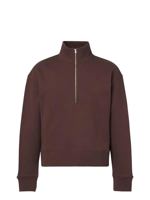 Studio Nicholson Cotton Jersey Half-zip Sweatshirt - Brown