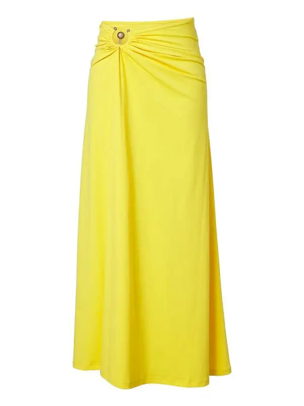 Christopher Esber Orbit Gathered Maxi Skirt - Yellow