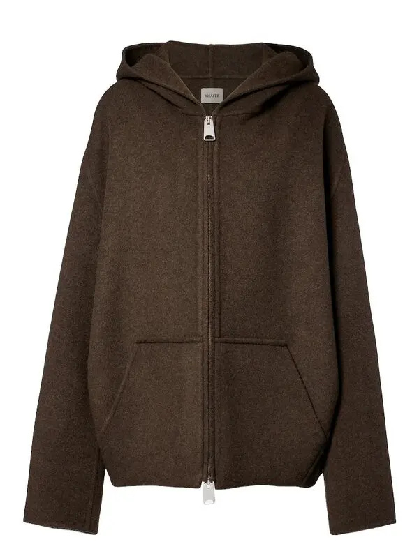 Khaite Oversized Wool Hooded Jacket - Green