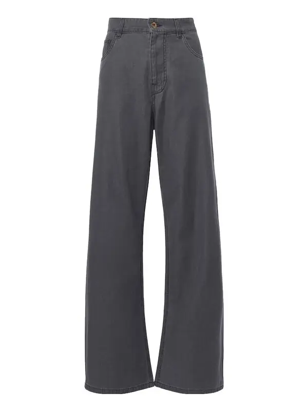 Miu Miu Chambray Wide-leg Pants - Grey