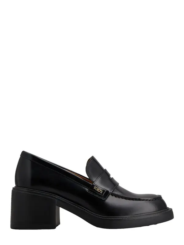 TOD'S Leather Block Heel Loafers - Multicolor
