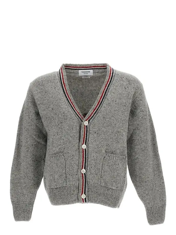 Thom Browne Grey Knitwear Cardigan - Multicolor
